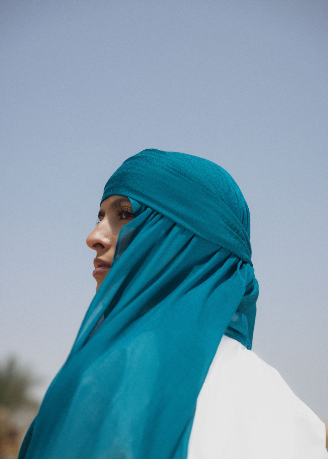 Worood Imperial Teal Bamboo Scarf | Rich & Elegant